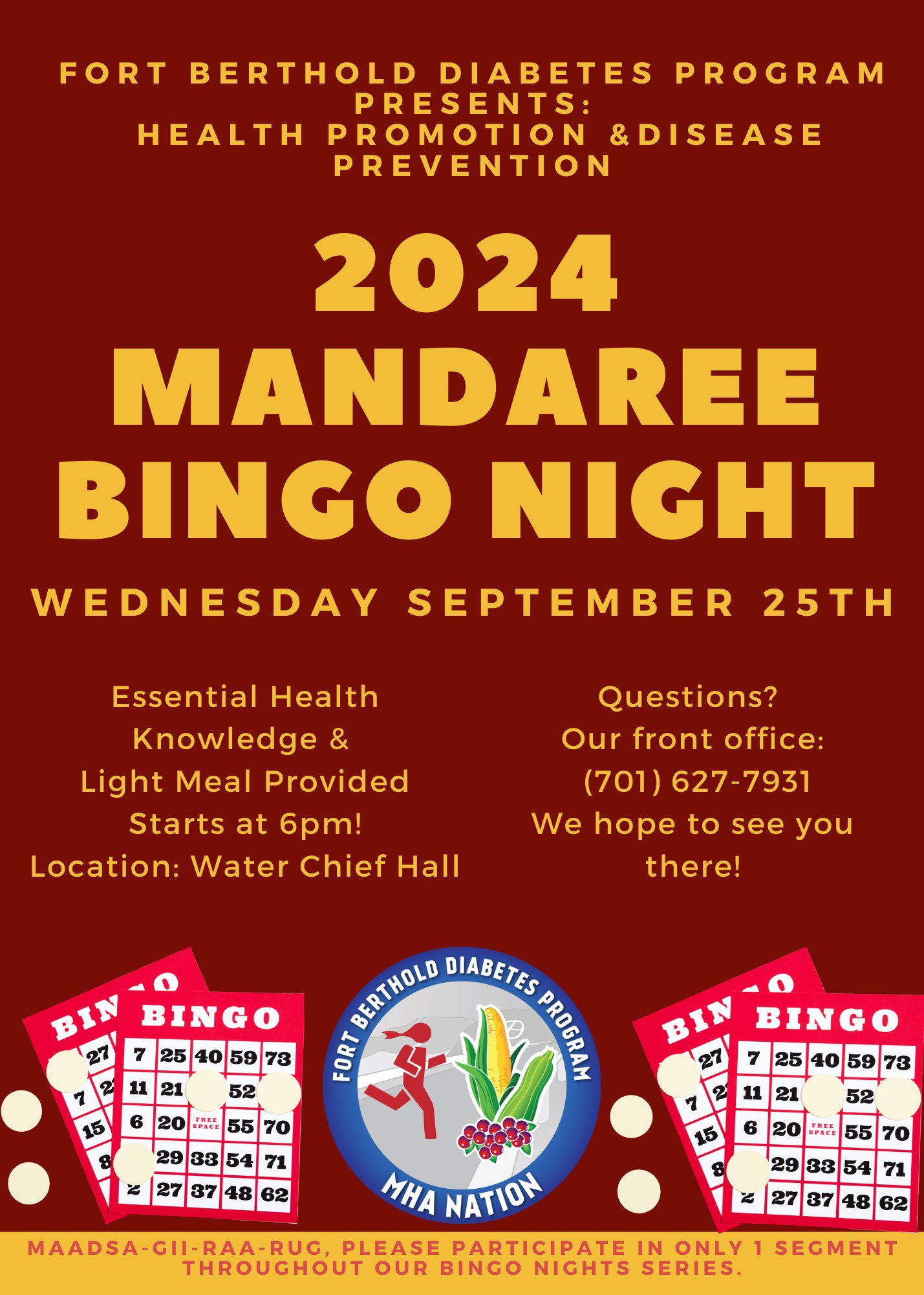 Mandaree Diabetes Bingo! | Fort Berthold Diabetes Program